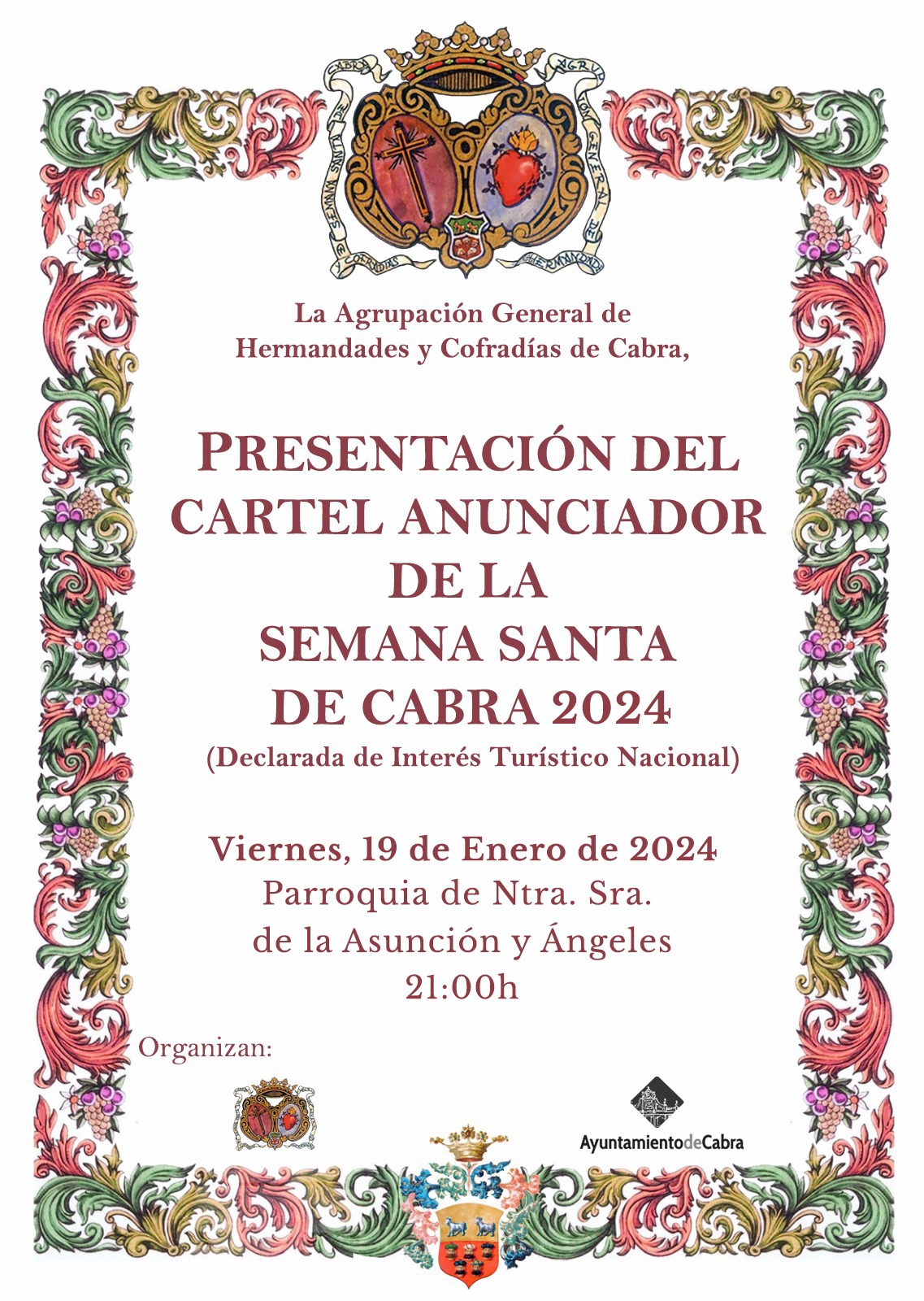 Presentación del cartel anunciador de la Semana Santa de Cabra 2024 - CabraNoticias